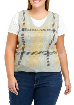 Belle du Jour Plus Size Sleeveless Sweater Vest | belk