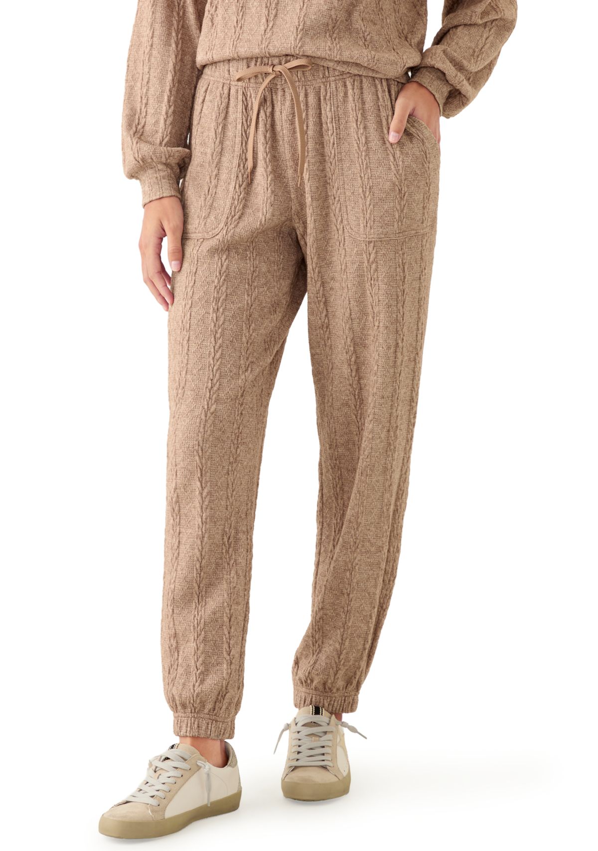 Oak & Trellis Women's Cable Knit Joggers | Belk