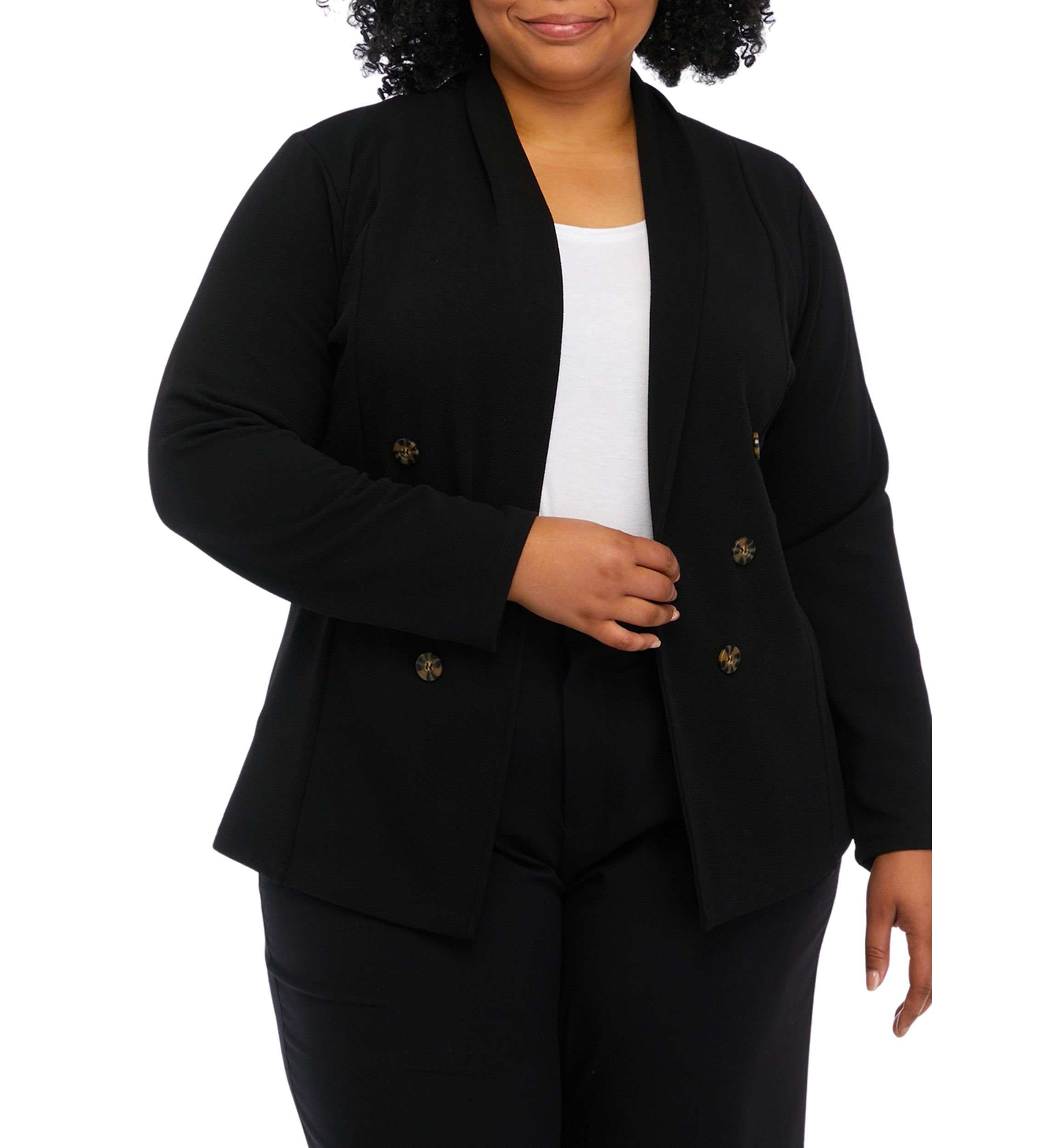 Oak & Trellis Plus Size Waterfall Blazer | Belk