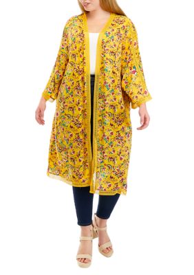 Belle du Jour Plus Size Long Sleeve Kimono Duster | belk