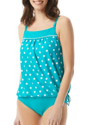 Beach House Spotted at Sea Blouson Swim Tankini Top | belk