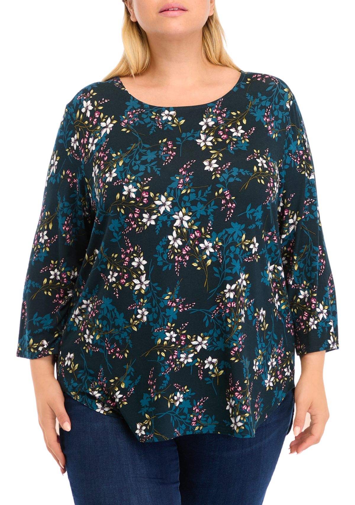 Philosophy 3 Quarter Pleat Back Knit Top | Belk