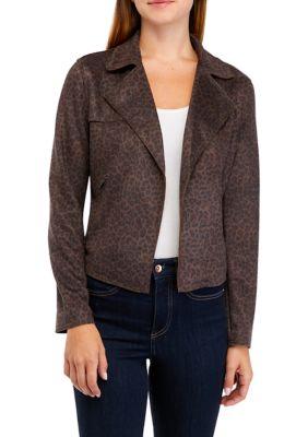 Philosophy Women's Drape Front Moto Vegan Suede Jacket | belk