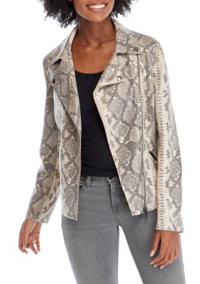 Philosophy Women's Faux Suede Python Moto Jacket | belk