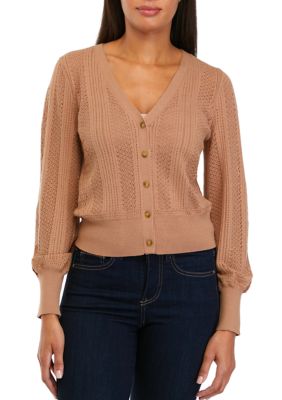 Truth Women's Pointelle V-Neck Button Front Cardigan | belk