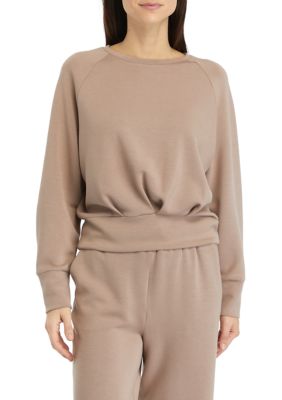 Magaschoni Women's Long Sleeve Raglan Scuba Sweatshirt | belk