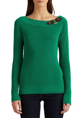 Lauren Ralph Lauren Cotton Ballet-Neck Sweater | belk