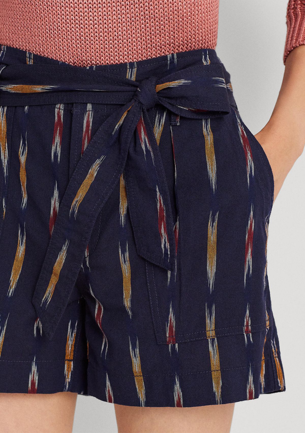 Lauren Ralph Lauren Geo Motif Belted Jacquard Shorts | Belk