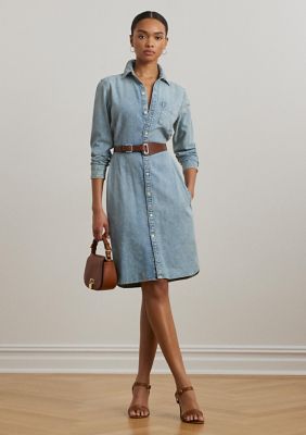 Lauren Ralph Lauren Petite Belted Denim Shirtdress | belk