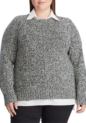 Lauren Ralph Lauren Plus Size Layered Cotton-Blend Sweater | belk
