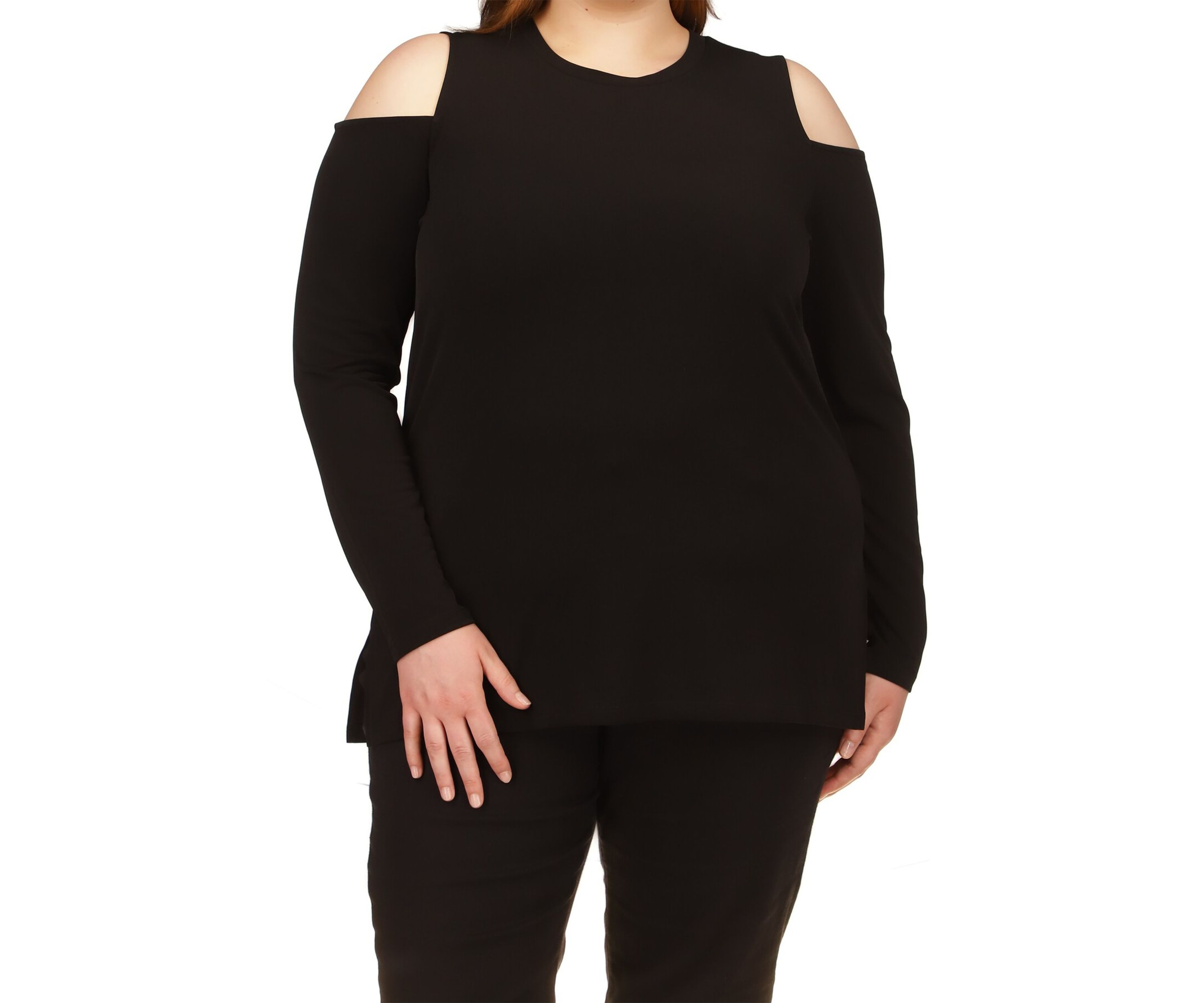 MICHAEL Michael Kors Plus Size Long Sleeve Cold Shoulder Top | Belk