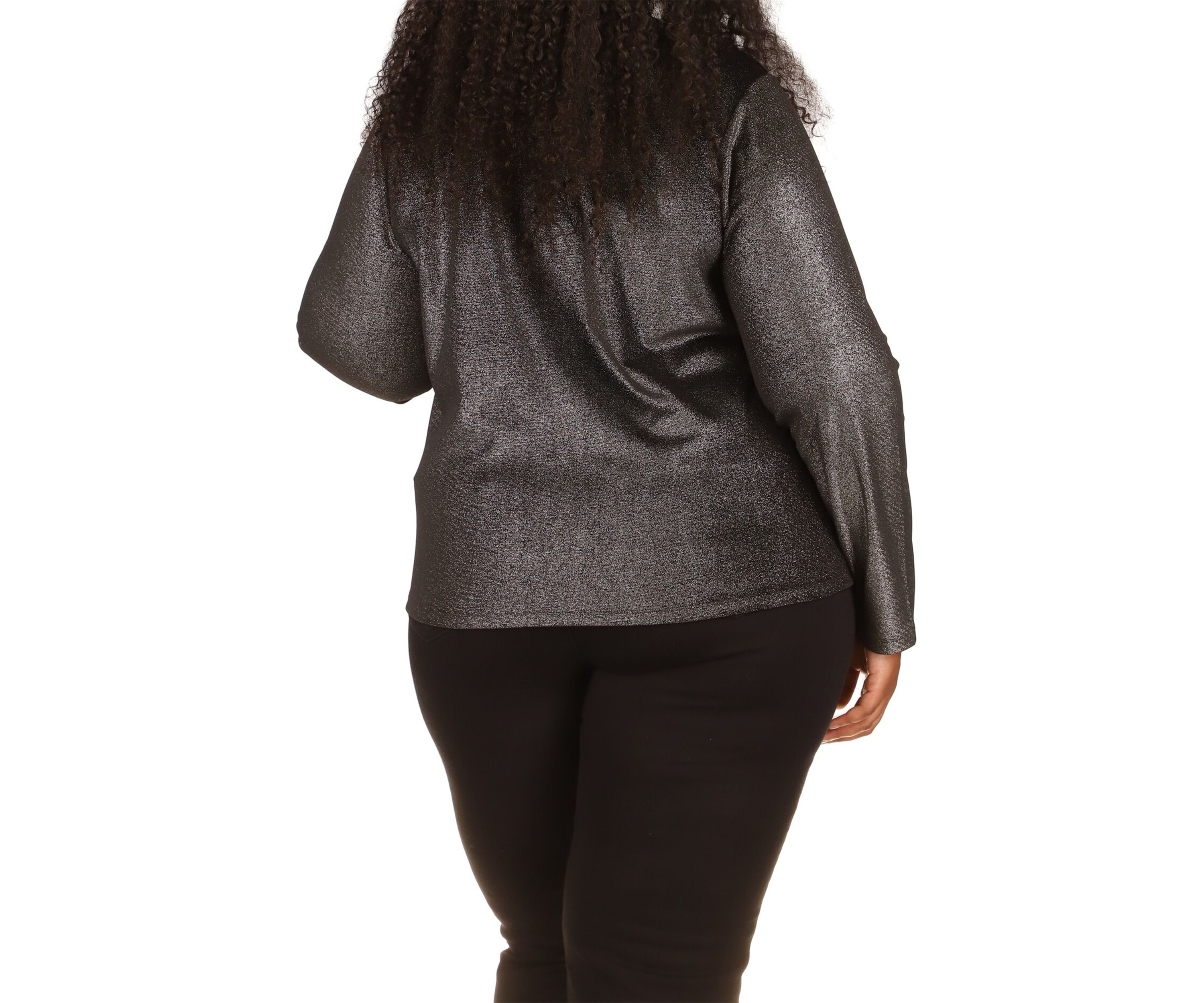 MICHAEL Michael Kors Plus Size Sparkle Chain Neck Long Sleeve Top | Belk