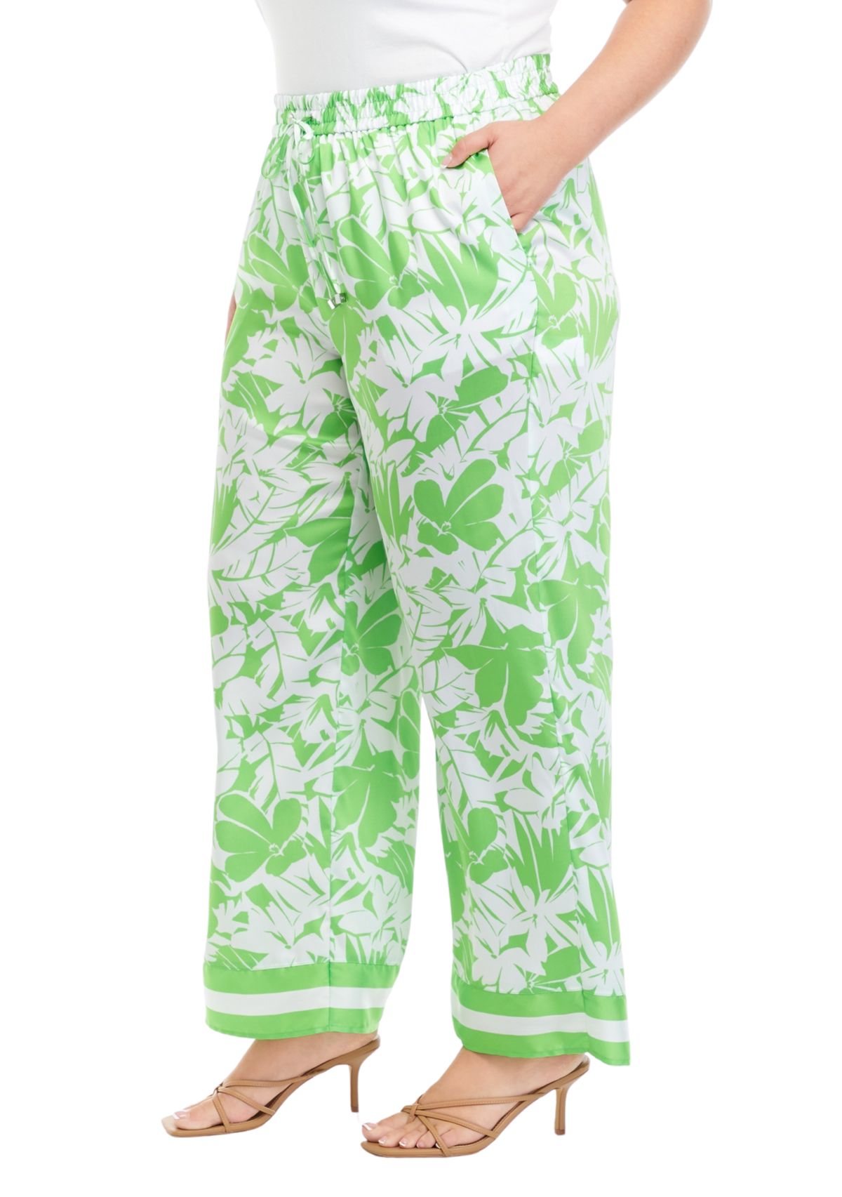 MICHAEL Michael Kors Plus Size Lush Palm Pull On Pants | Belk