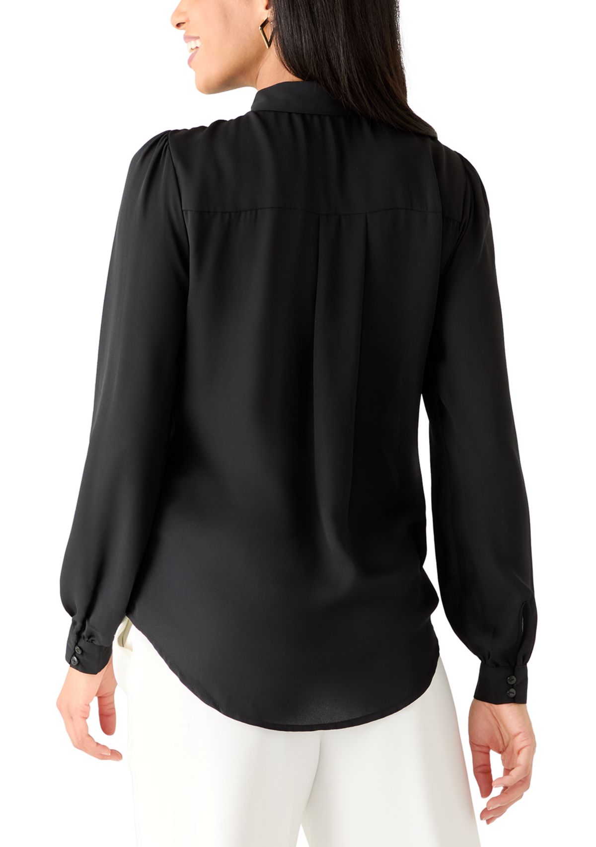 ZAC & RACHEL Women's Long Sleeve Bow Button Blouse | Belk