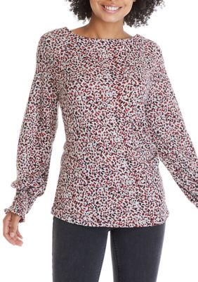 Sharagano Women's Hacci Knit Top with Knot Blouse | belk