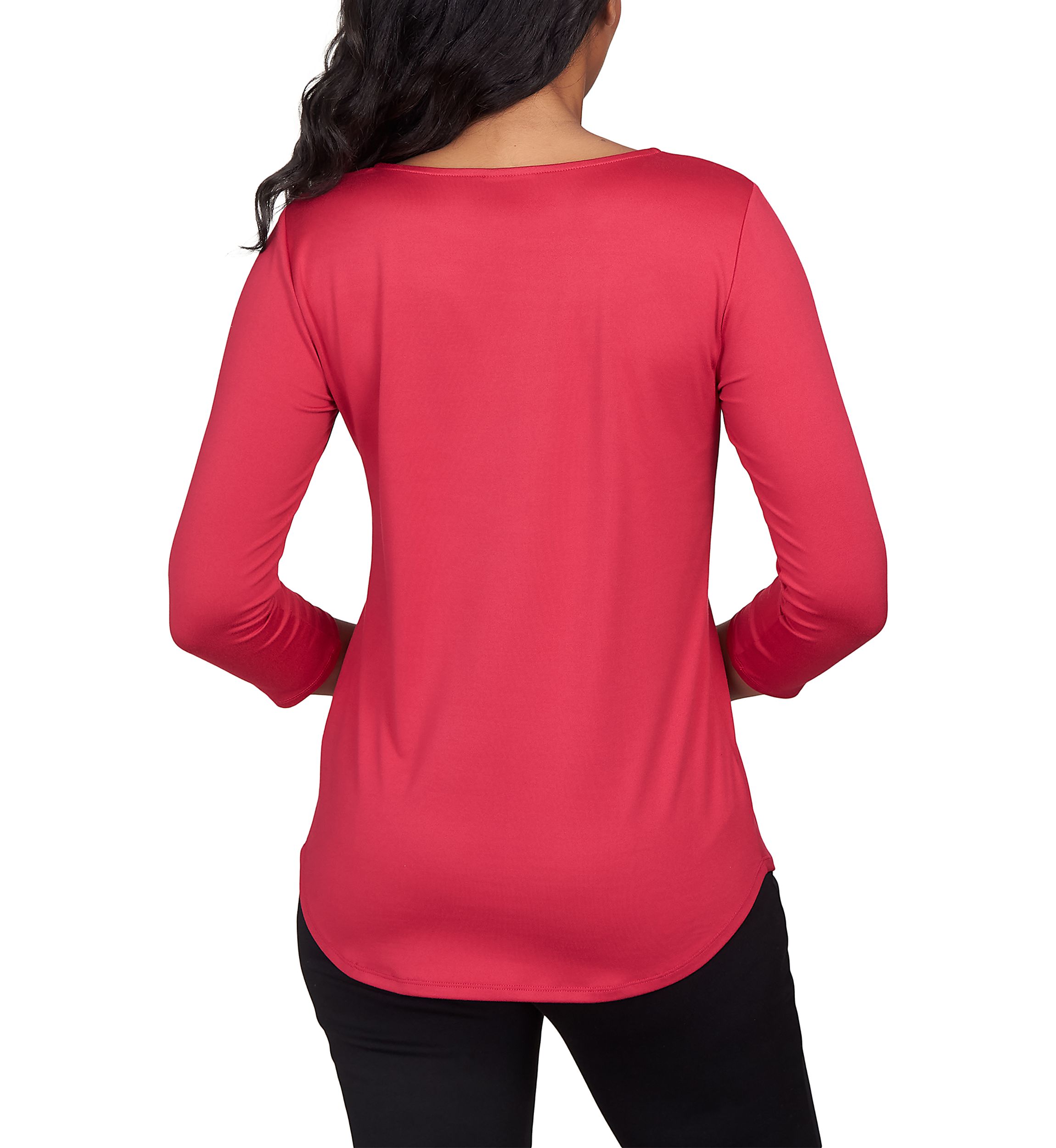 Ruby Rd Plus Size Cage Neck Solid Jersey Top | Belk