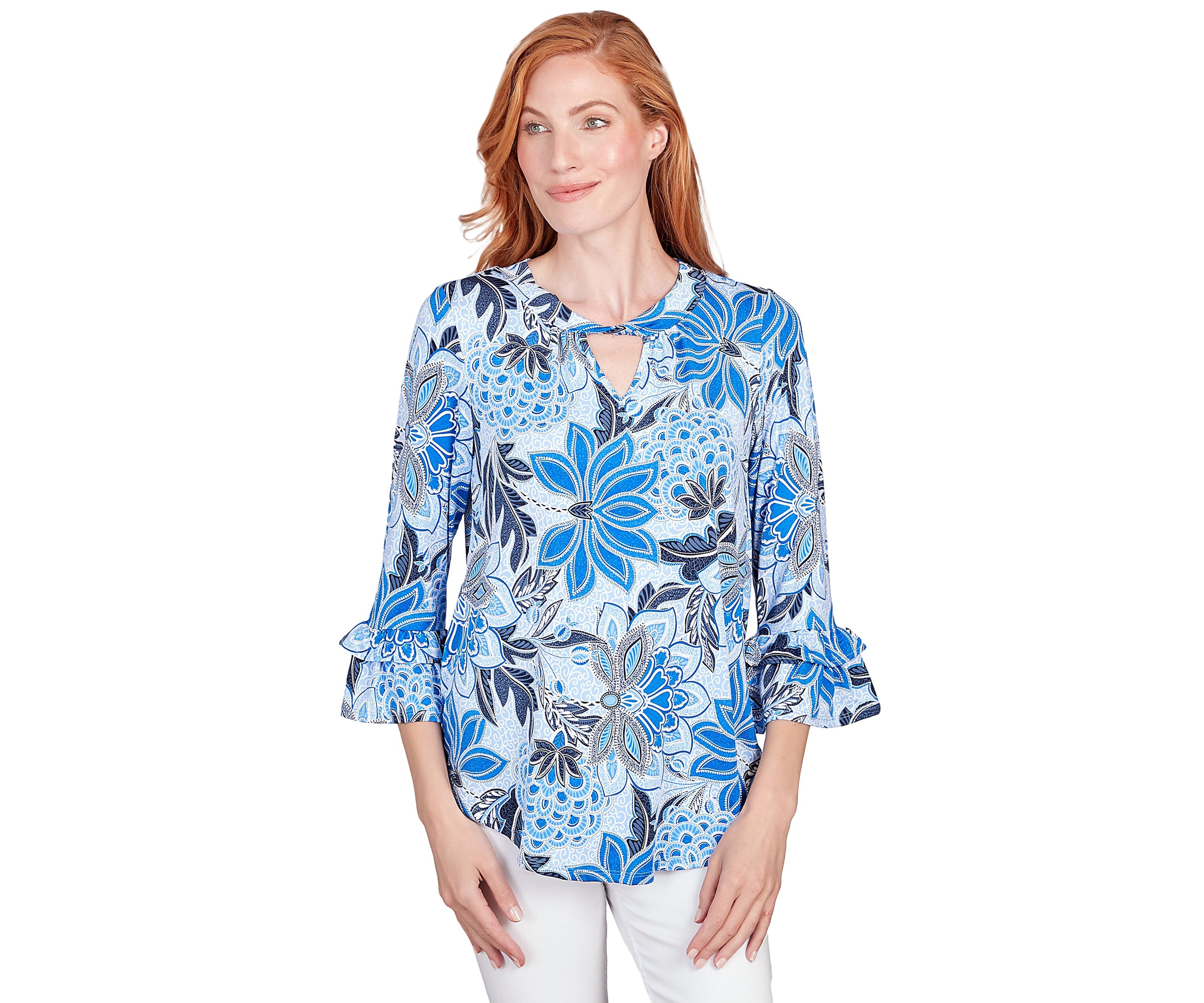 Ruby Rd Petite Puff Print Knit Top | Belk