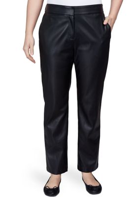 Ruby Rd Petite Faux Leather Pull On Pants | belk