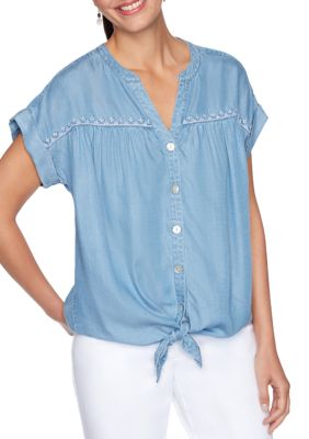 Ruby Rd Women's Embroidered Button Up Top | belk