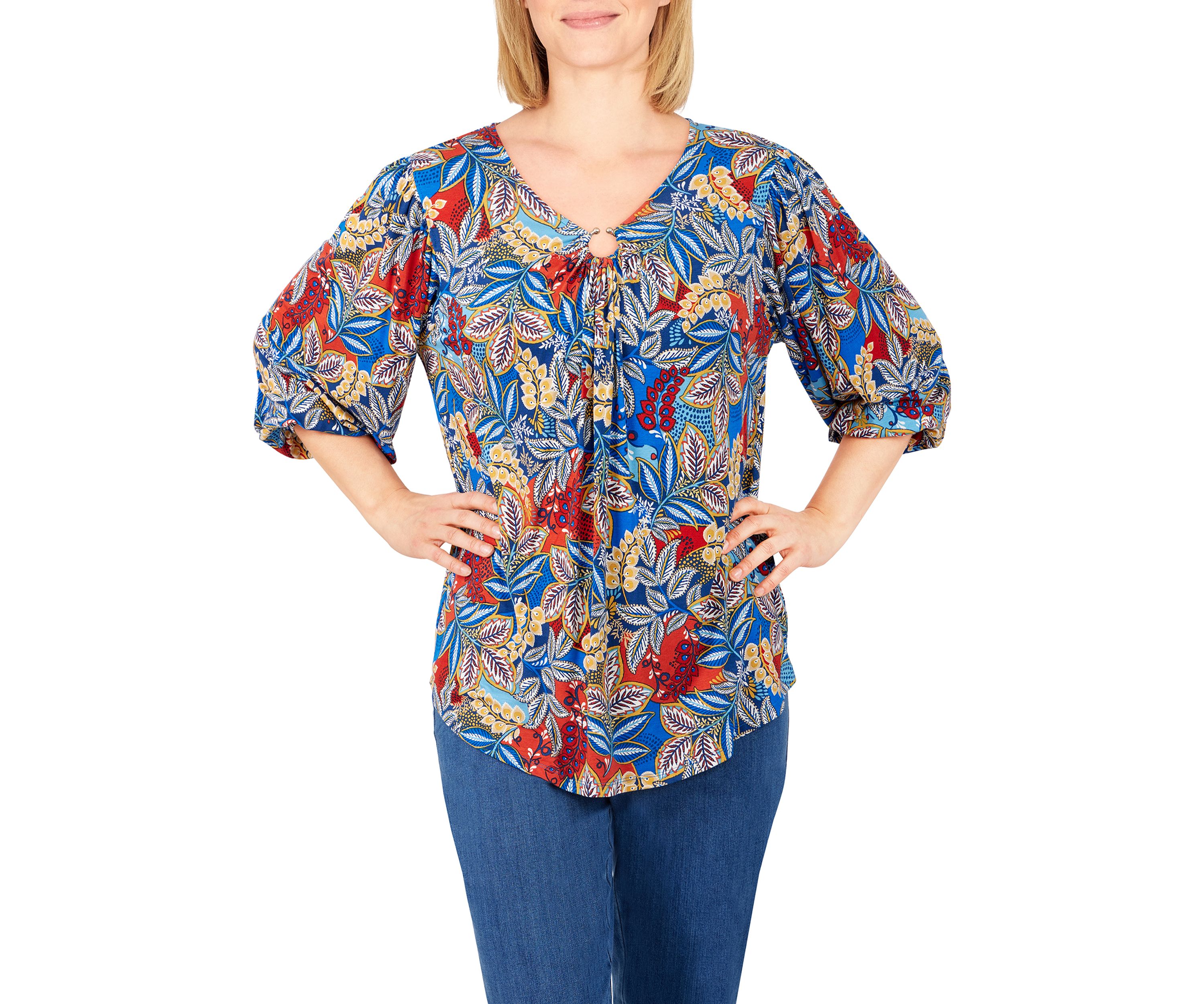 Ruby Rd Women's Lapis Fall Foliage Top | Belk