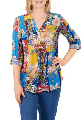 Ruby Rd Plus Size Floral Patchwork Top | belk