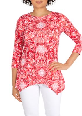 Ruby Rd Petite Knit Kaleidoscope Print Top | belk