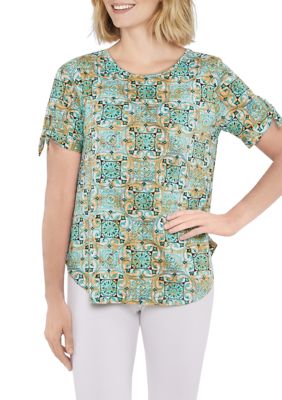 Ruby Rd Women's Knit Tile Pattern Print Top | belk