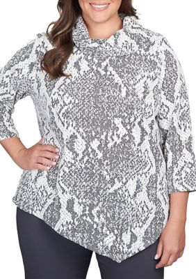 Ruby Rd Plus Size Chenille Snakeskin Jacquard Top | belk