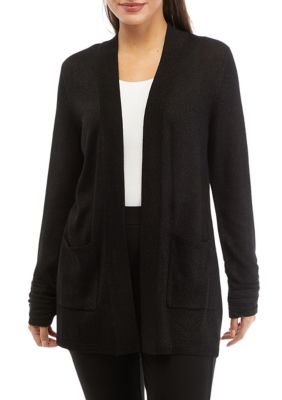 Ruby Rd Petite Open Front Metallic Cardigan | belk