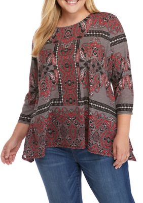 Ruby Rd Plus Size Must Haves Kaleidoscope Paisley Top | belk