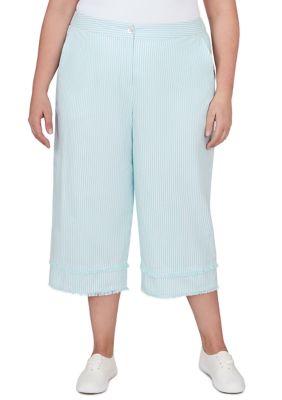 Ruby Rd Plus Size Cotton Denim Wide Leg Pants | belk