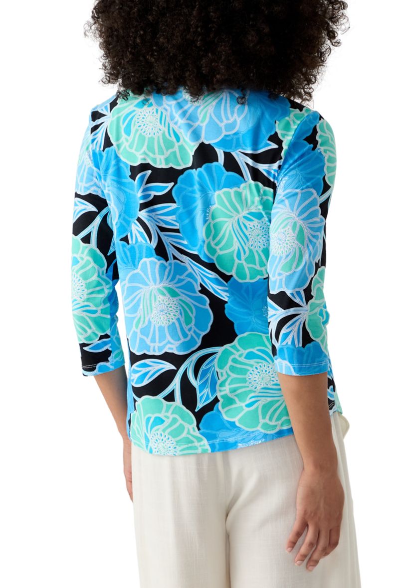 Ruby Rd Women's Bold Poppies Envelope Neck Top | Belk