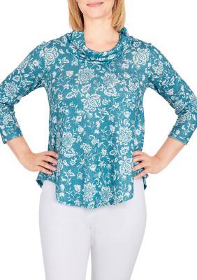 Ruby Rd Women's Floral Cowl Neck Top | Belk