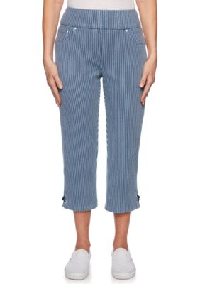 Ruby Rd Tried & True Pull On Engineered Stripe Capri Pants | belk