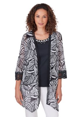Ruby Rd Women's Tropical Leaf Cardigan | belk
