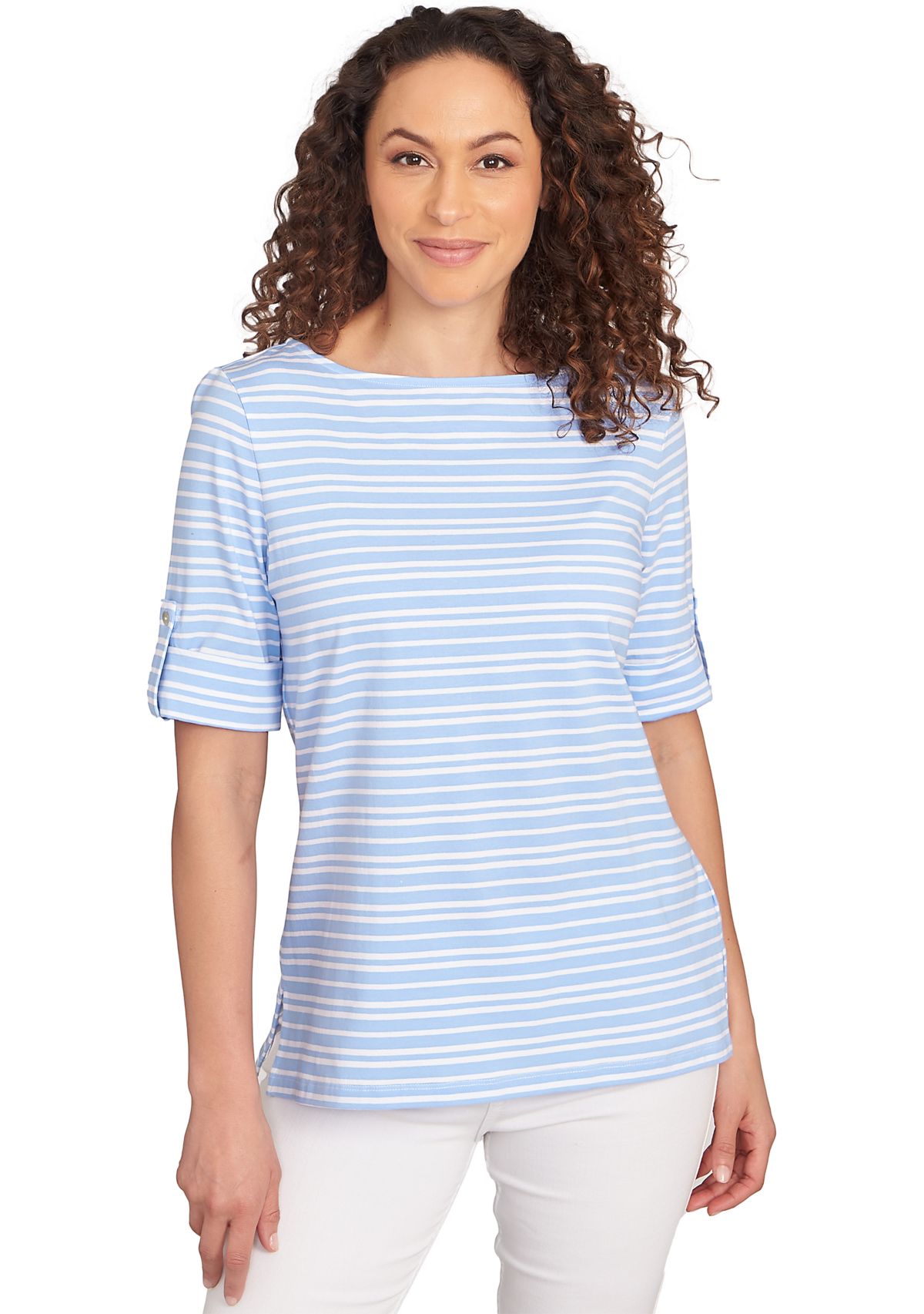 Ruby Rd Women's Variegated Stripe Knit T-Shirt | Belk