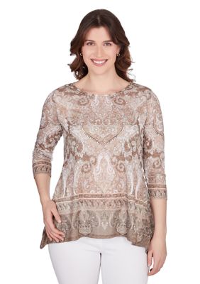 Ruby Rd Women's Bohemian Beaded Knit Top | belk