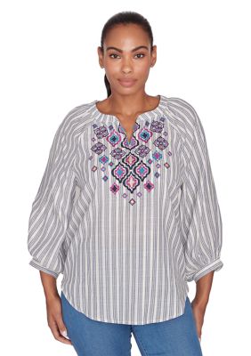 Ruby Rd Plus Size Embroidered Cotton Blouse | belk