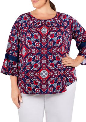 Ruby Rd Plus Size Embroidered Paisley Top | belk