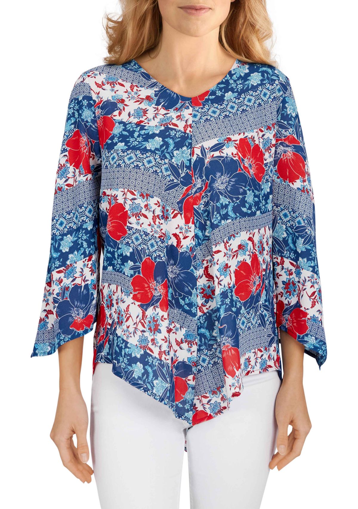 Ruby Rd Petite Summer Fun Bohemian Floral Top | Belk