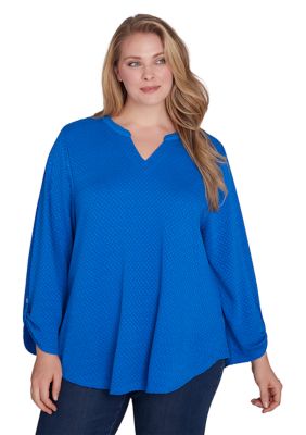 Ruby Rd Plus Size Solid Textural Knit Top | belk