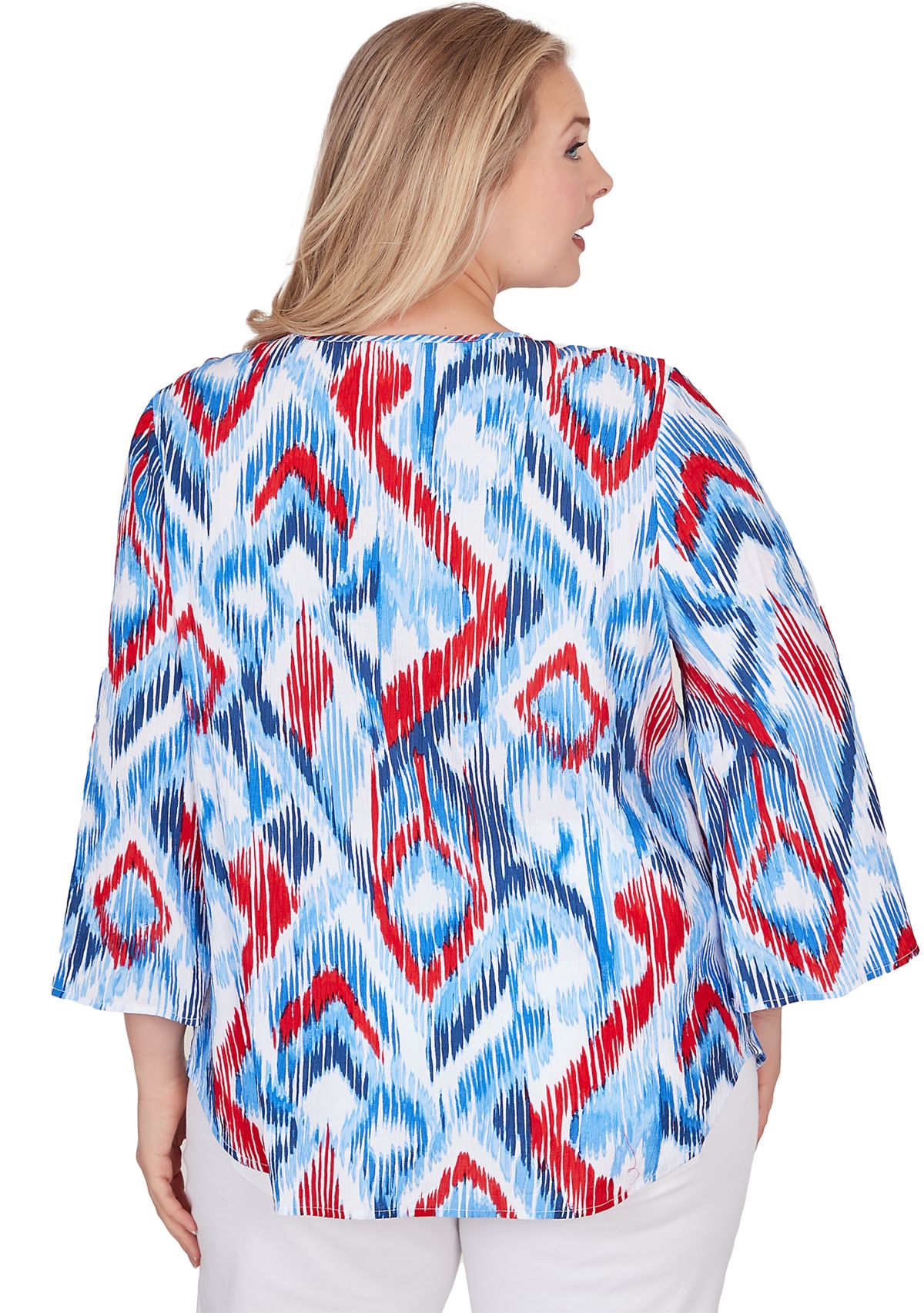 Ruby Rd Plus Size Polynesian Ikat Print Top | Belk