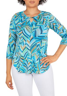 Ruby Rd Petite Leaves Puff Knit Top | belk