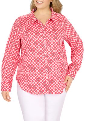 Ruby Rd Plus Size Woven Wrinkle Resistant Cotton Top | belk