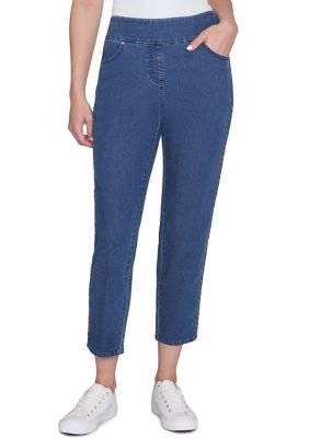 Ruby Rd Petite Extra Stretch Denim Jeans with Braid Detail | belk