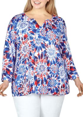 Ruby Rd Plus Size Fireworks Bell Sleeve Top | belk