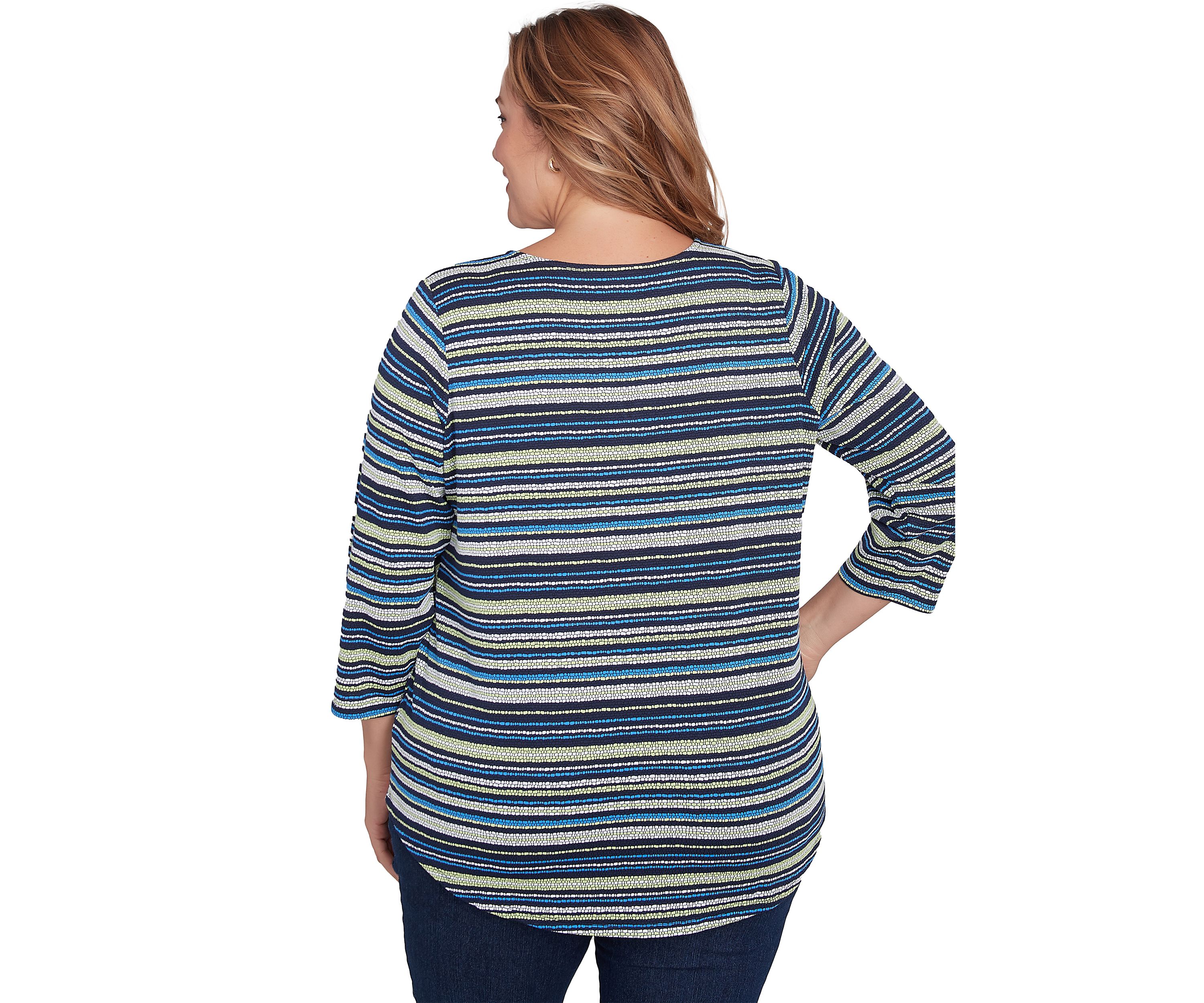 Ruby Rd Plus Size Pebble Stripe Knit Top | Belk