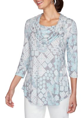 Ruby Rd Petite Instaglam Paisley Printed Knit Top | belk