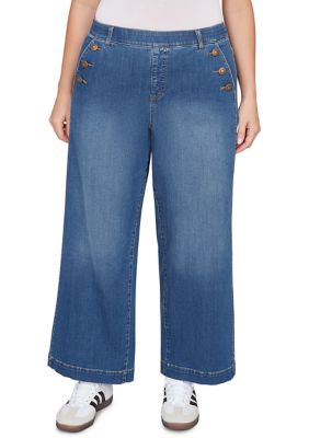 Ruby Rd Plus Size Wide Leg Sailor Jeans | Belk