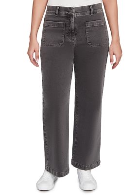 Ruby Rd Women's Terry Denim Wide Leg Jeans | Belk
